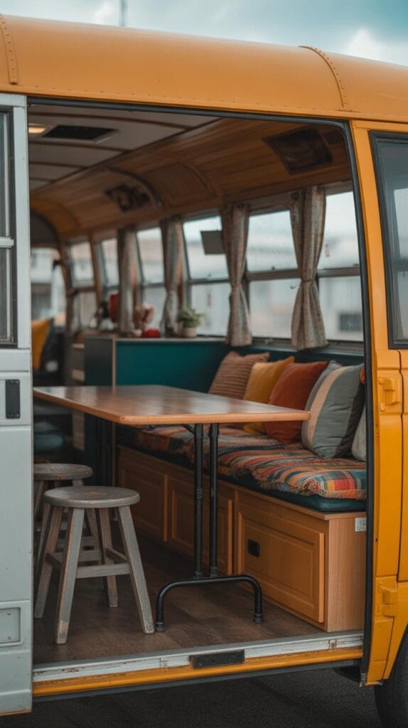 Transform a School Bus into Your Cozy Living Space